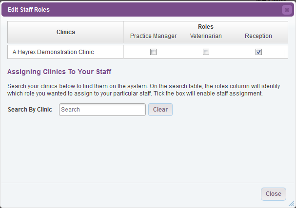 Managing Staff Access: Clinics