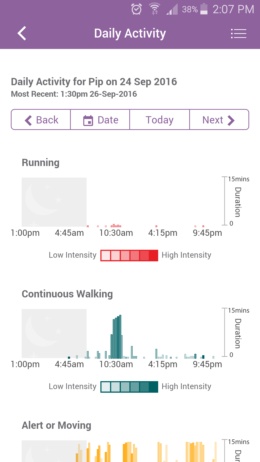Heyrex App Plots: Daily Activity